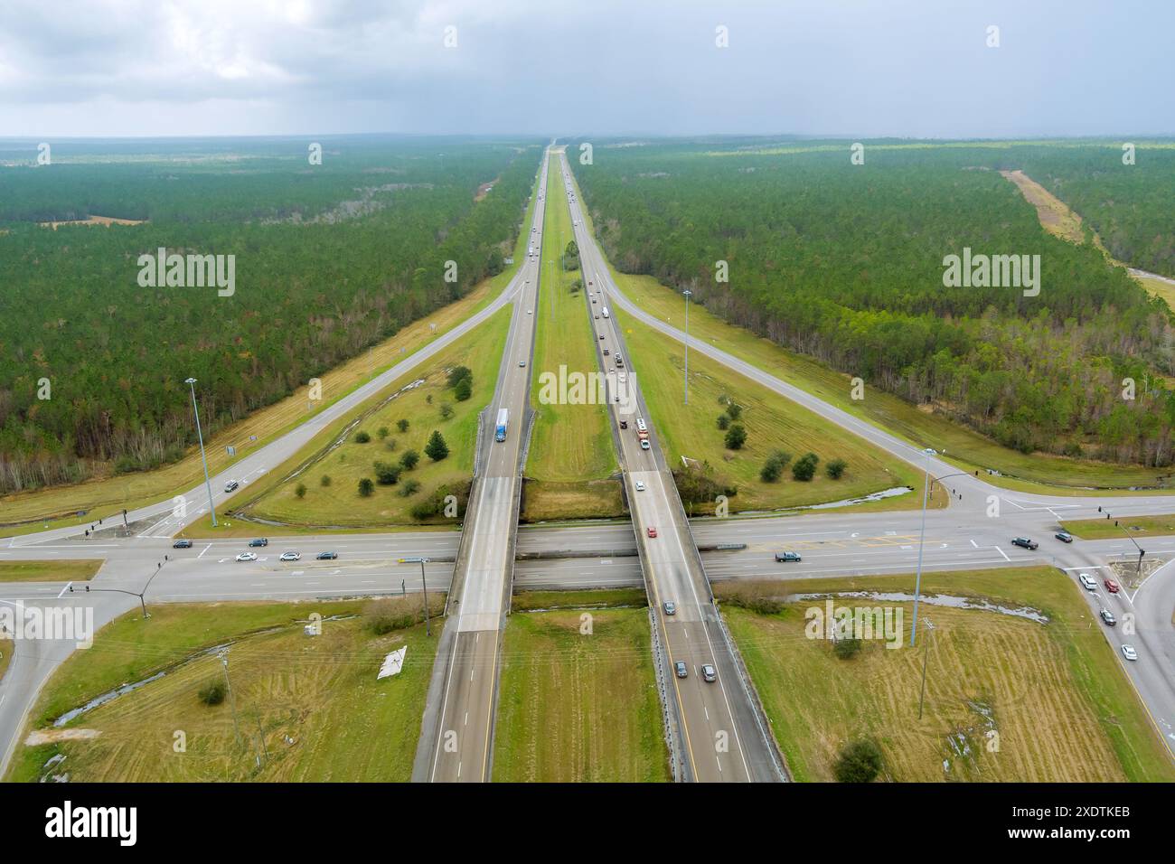 High speed highway in USA from height Stock Photo - Alamy