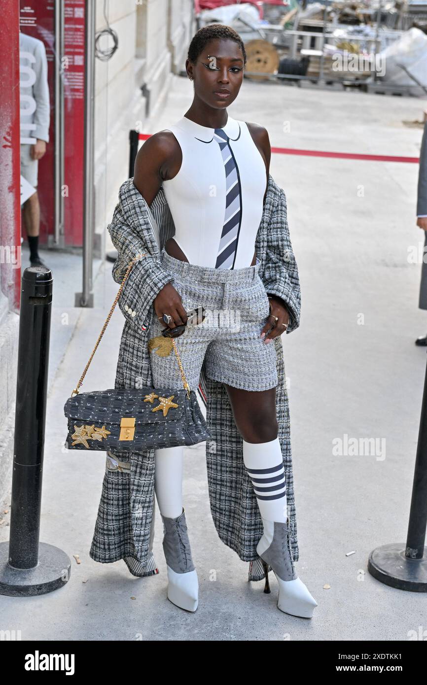 Jodie Turner Smith arriving at Thom Browne show during PFW Haute ...