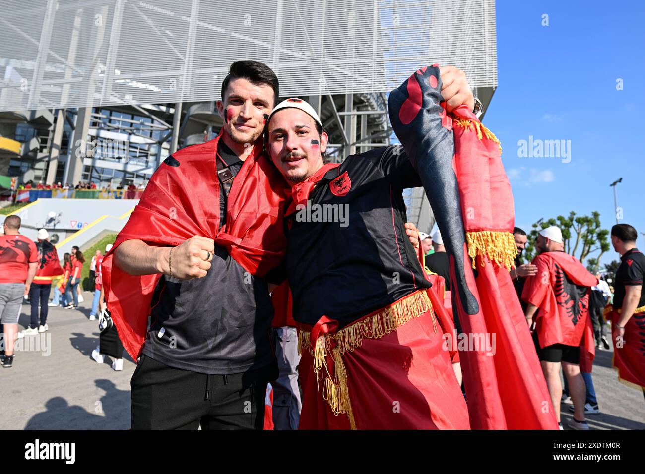 DUSSELDORF - Fans of Albania during the UEFA EURO 2024 group B match ...