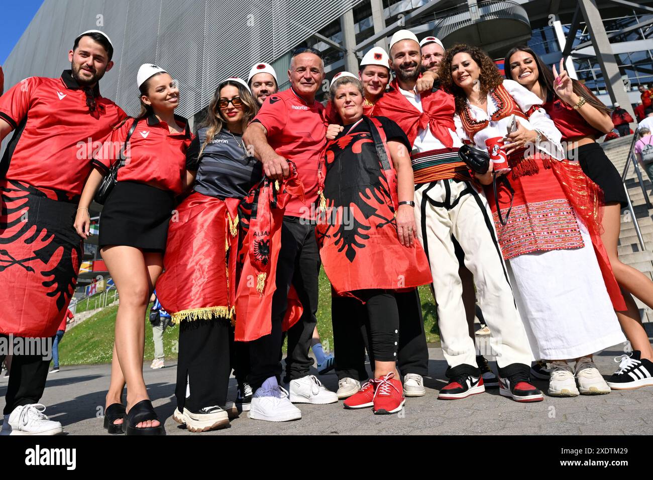 DUSSELDORF - Fans of Albania during the UEFA EURO 2024 group B match ...