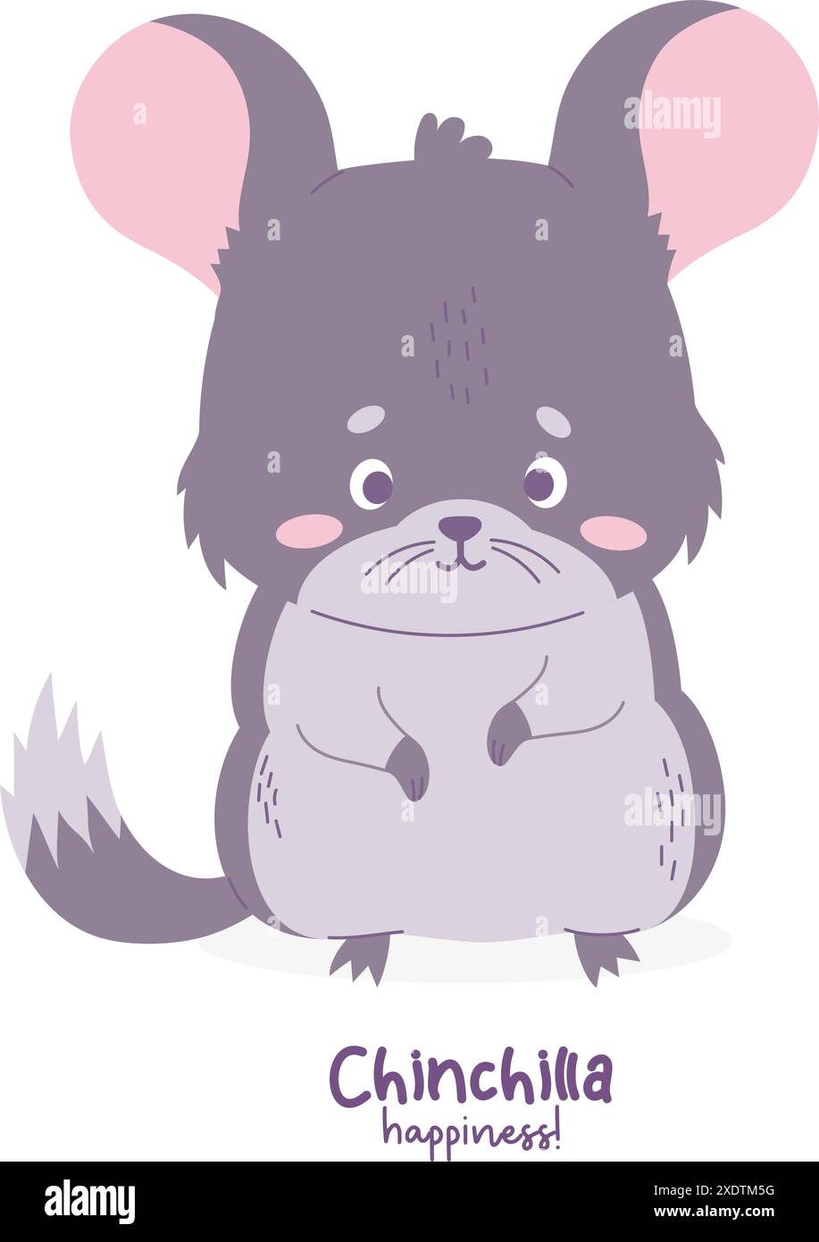 Cute chinchilla. Cartoon animal rodent. Vector illustration in flat ...