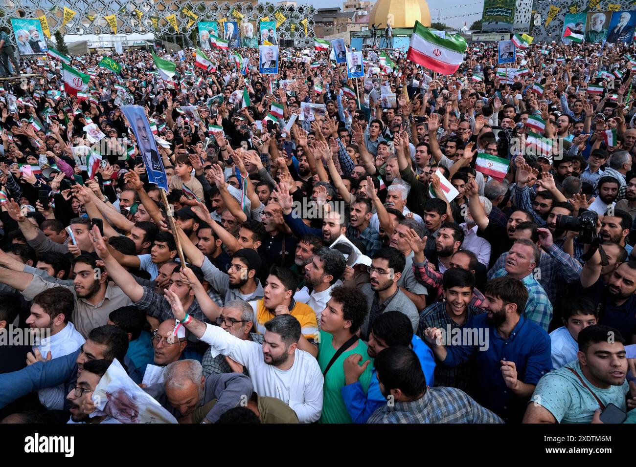 Supporters of Saeed Jalili, a candidate for the June 28, presidential ...