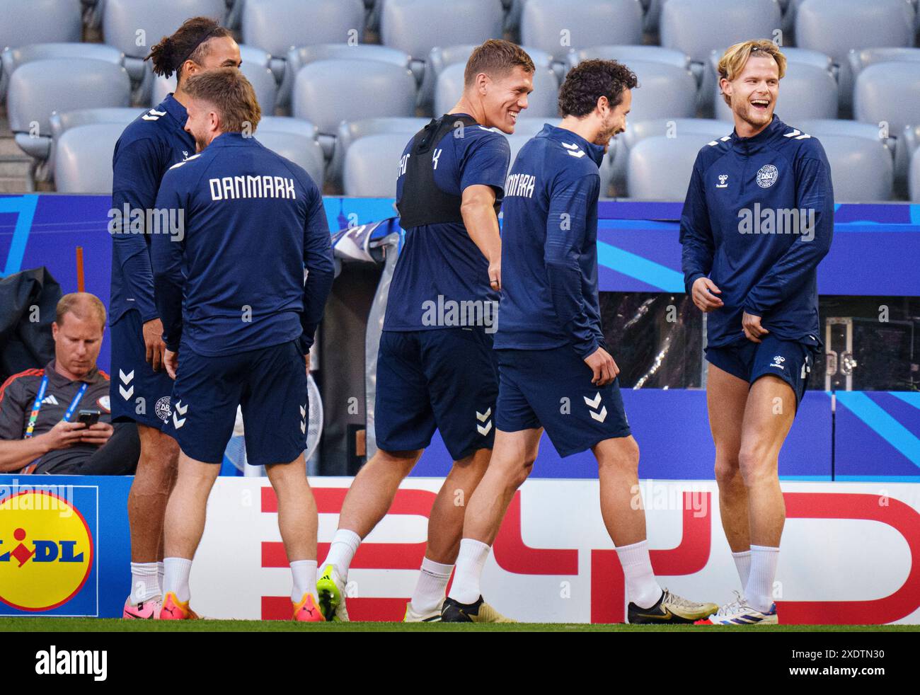 Frankfurt, Germany. 24th June, 2024. Morten Hjulmand, Jannik ...