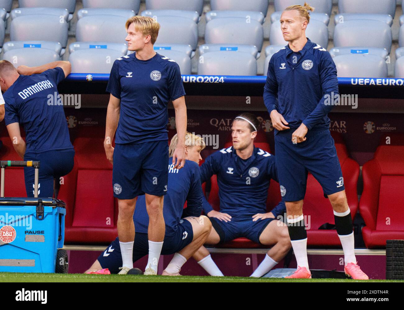 Frankfurt, Germany. 24th June, 2024. Simon Kjaer, Victor Kristiansen ...
