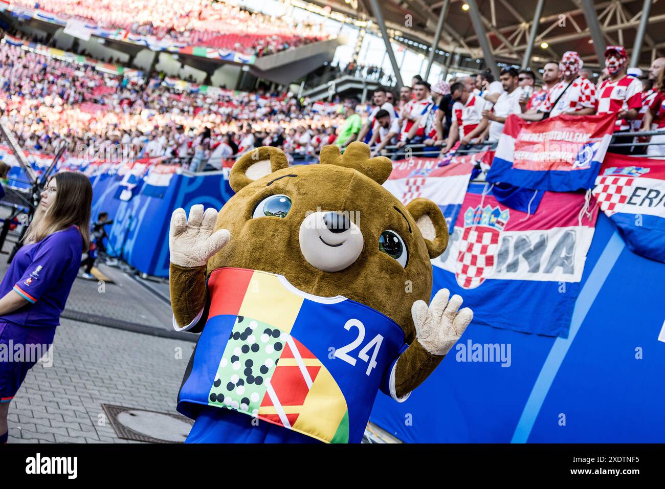 Leipzig, Germany. 24th, June 2024. The mascot Albärt is ready for the ...