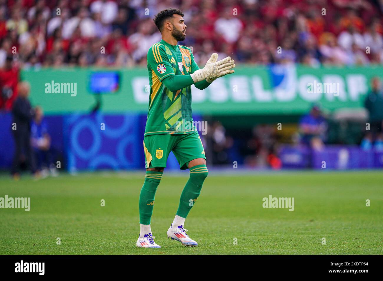 DUSSELDORF, GERMANY - JUNE 24: David Raya of Spain claps during the ...