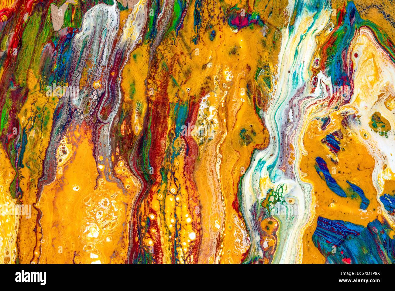 Watery golden marble texture illustration with organic, multicolored ...