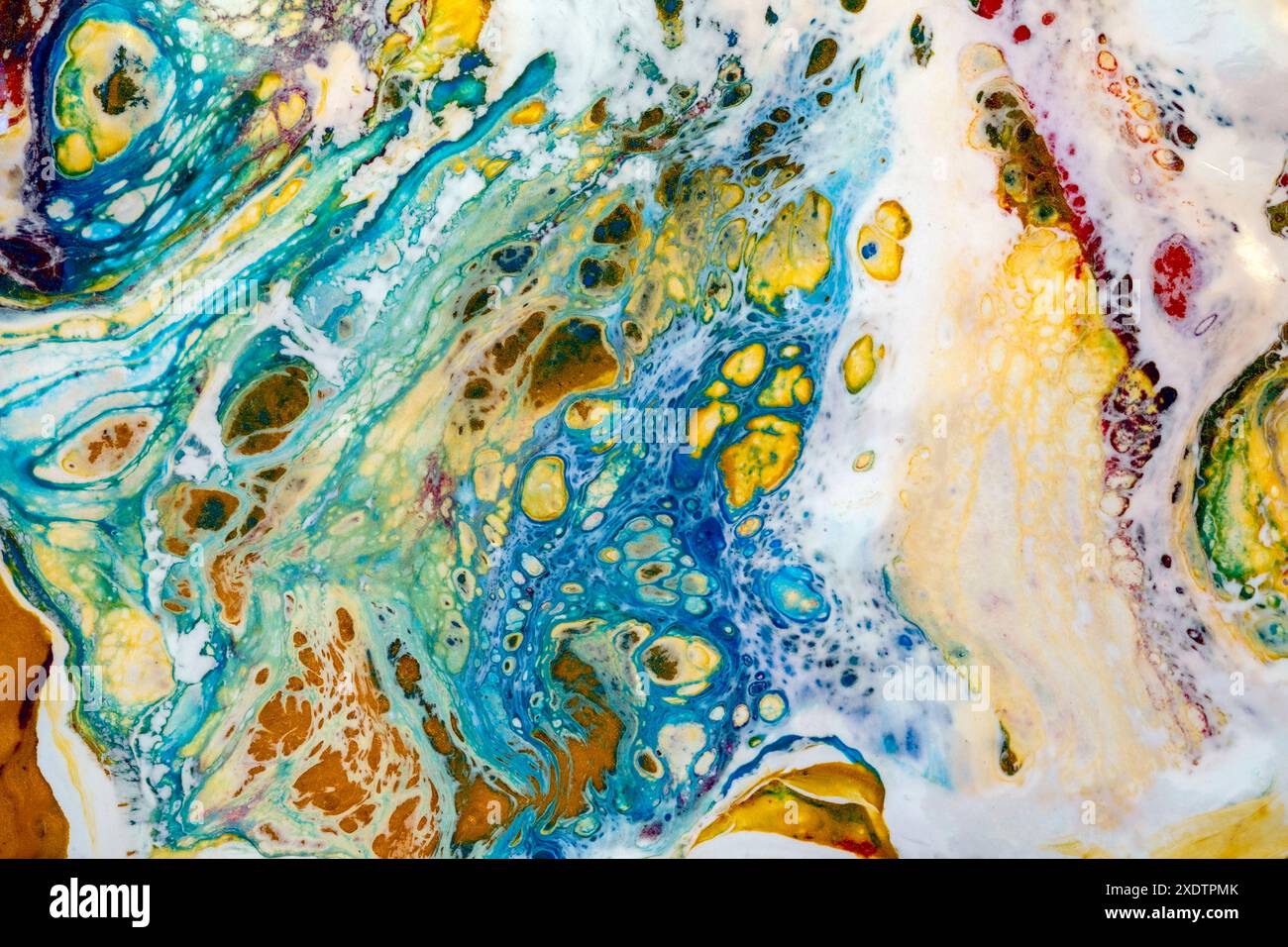 Watery golden marble texture illustration with organic, multicolored ...