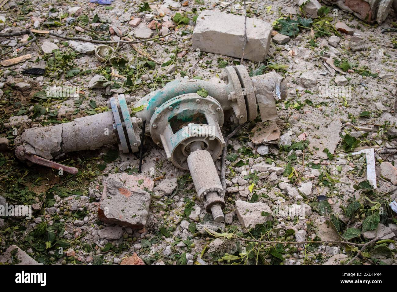 Kharkiv, Ukraine, June 23 2024 Many vehicles were damaged by the blast ...