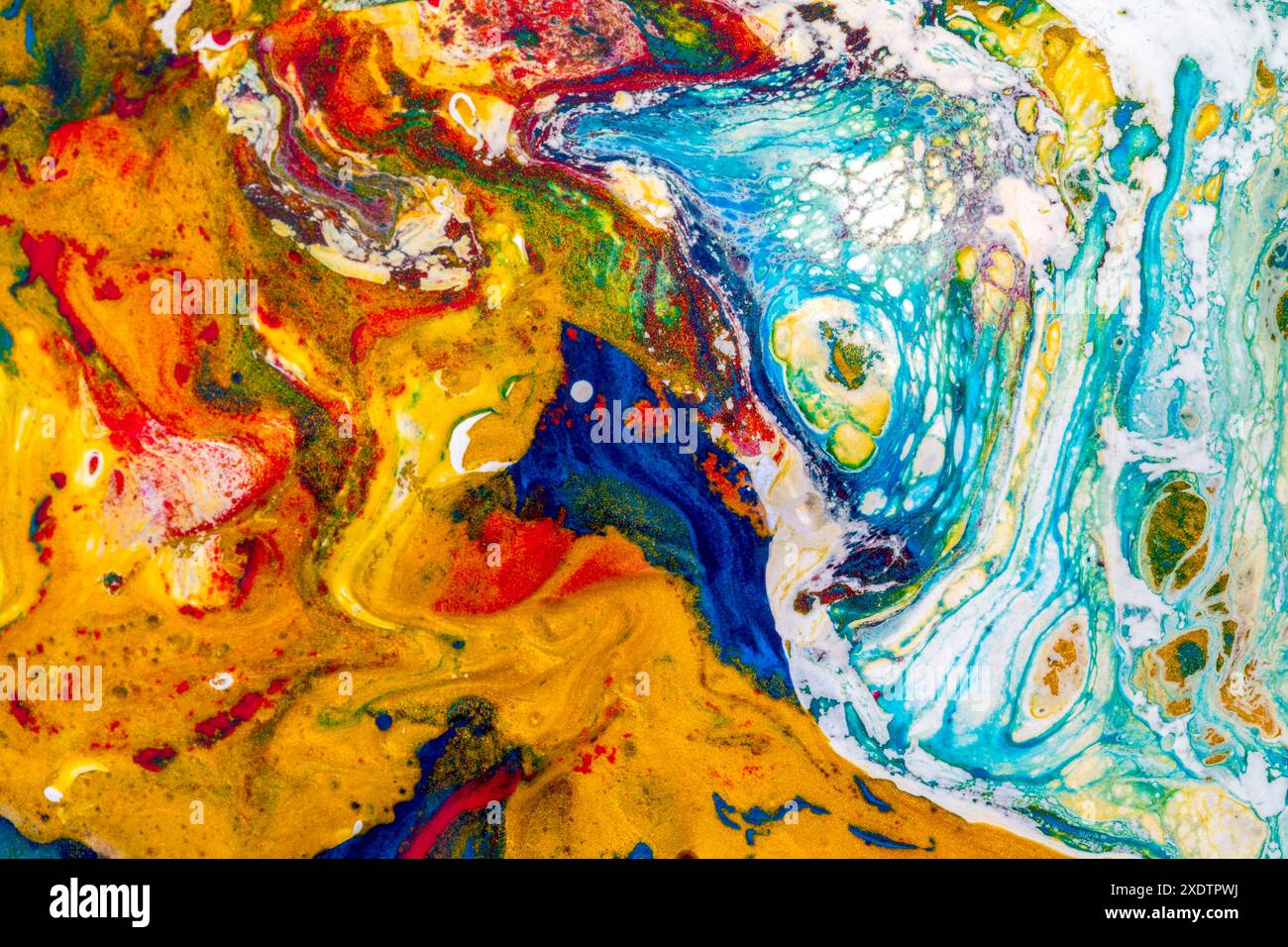 Watery golden marble texture illustration with organic, multicolored ...