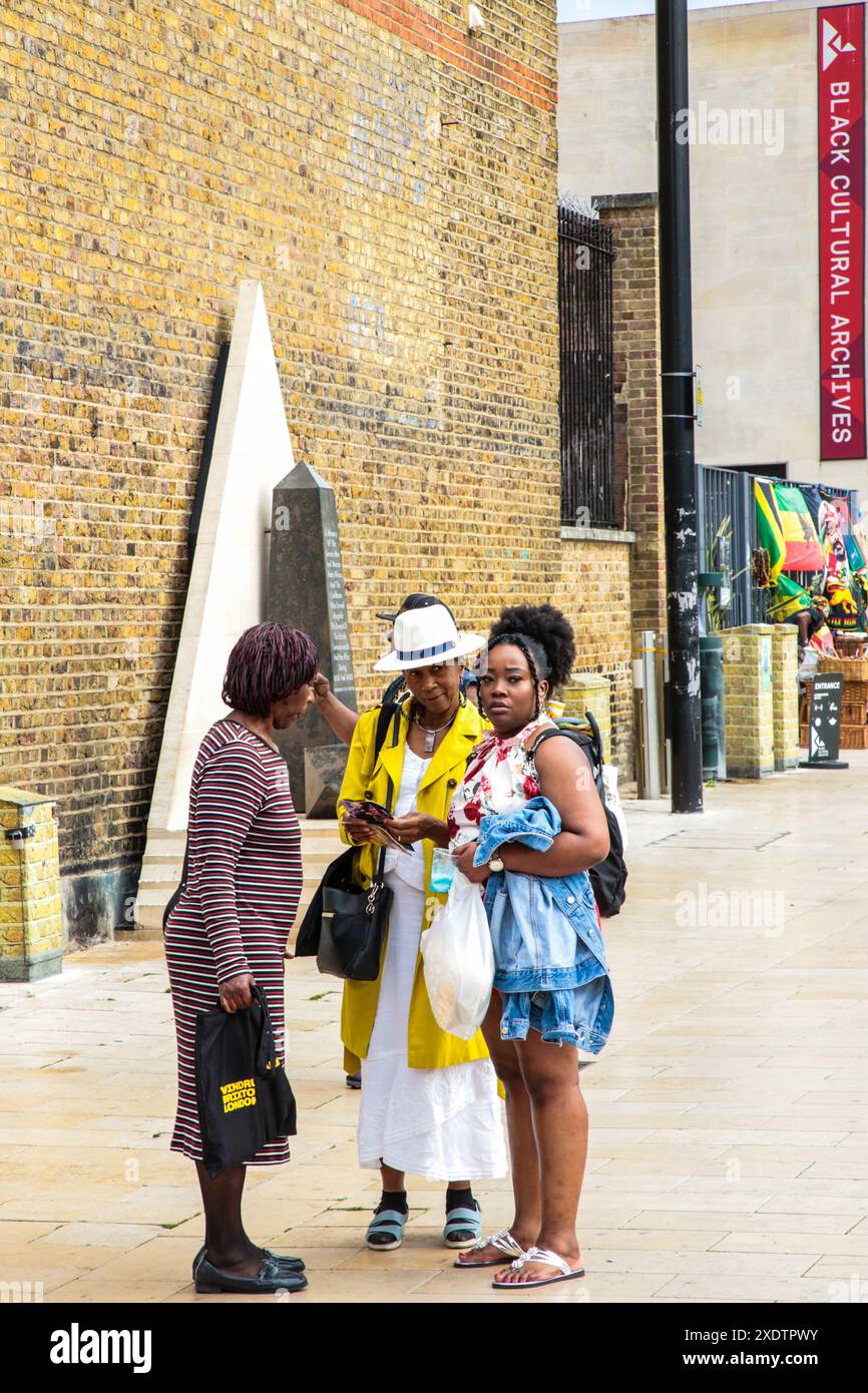 London UK 23 June 2024 People in Windrush Square as people mark ...