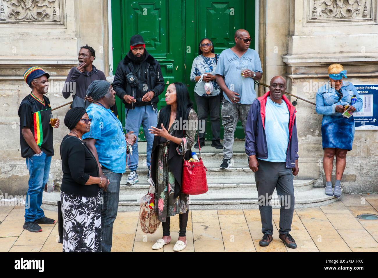 People gather in Windrush Square as people mark Windrush 76 anniversary ...