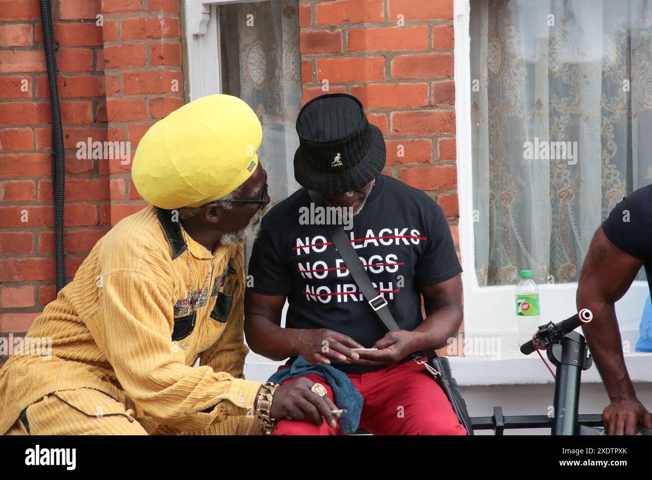 London UK 23 June 2024 People gatheri in Windrush Square as people mark ...