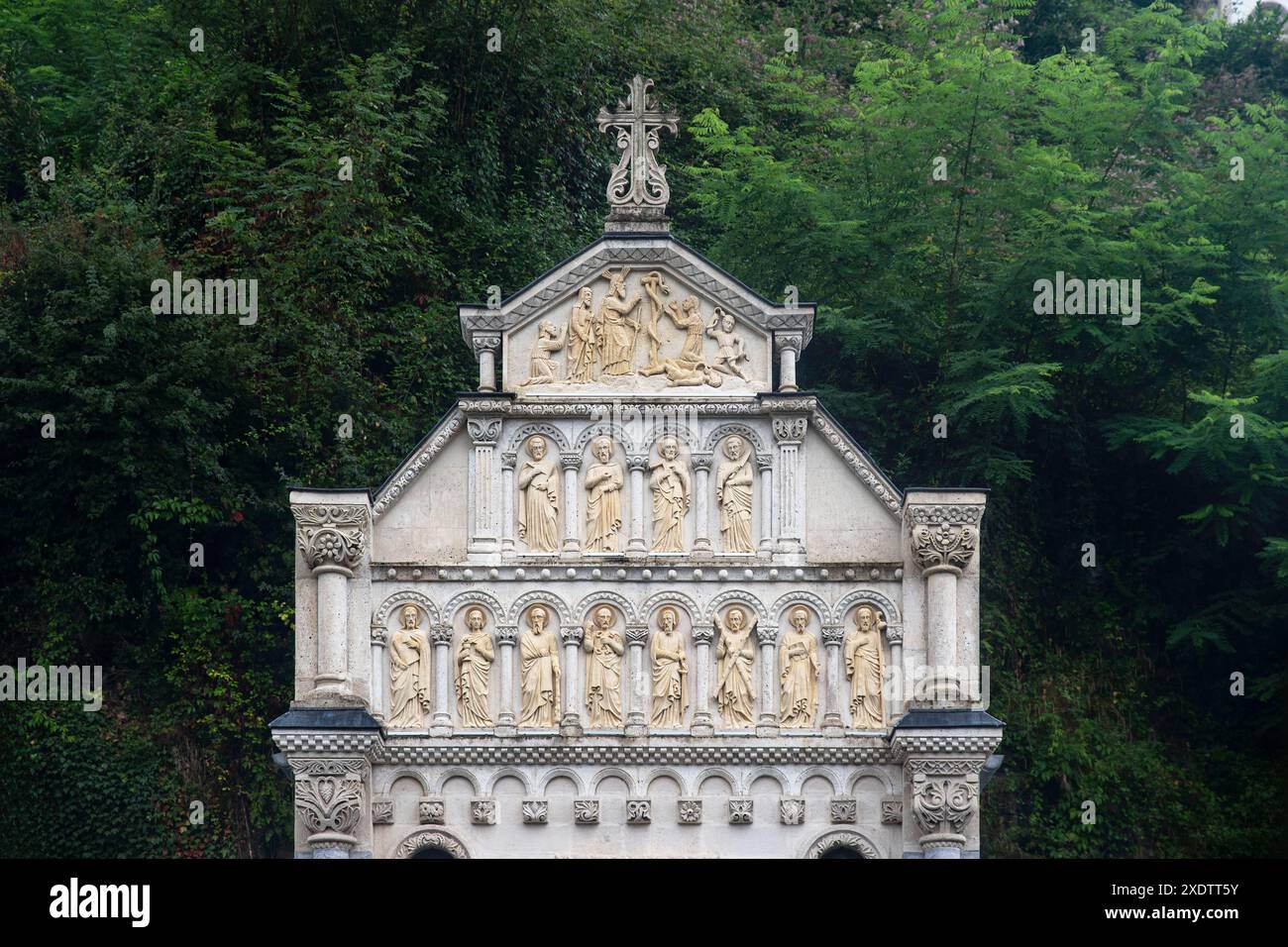 Detail of the sculptures at the Sanctuary of Notre Dame de Bétharram in ...