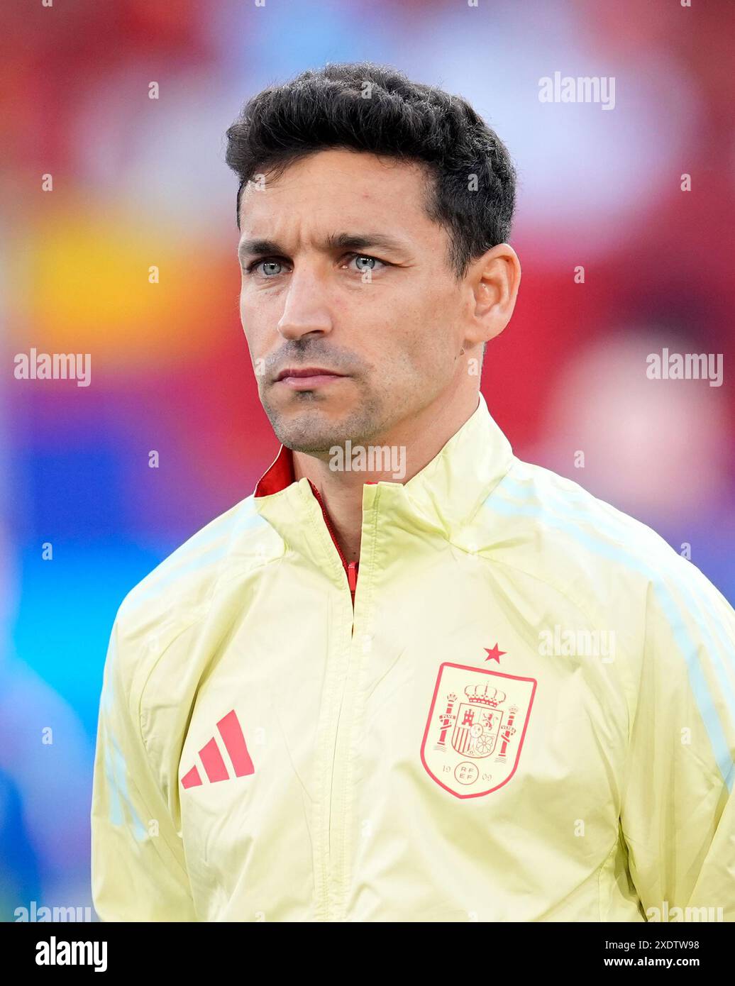 Spain's Jesus Navas lines up during the UEFA Euro 2024 Group B match at ...