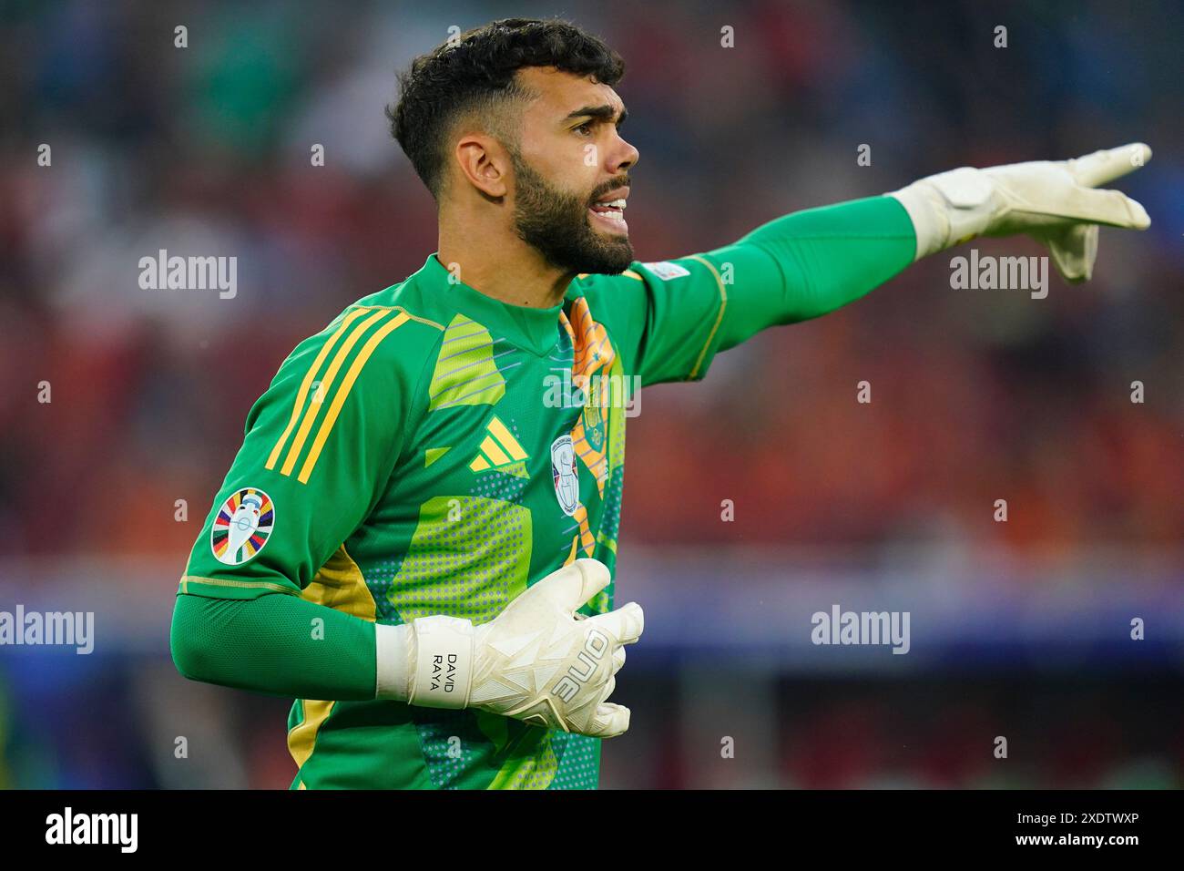 Dusseldorf, Germany. 24th June, 2024. David Raya of Spain during the ...