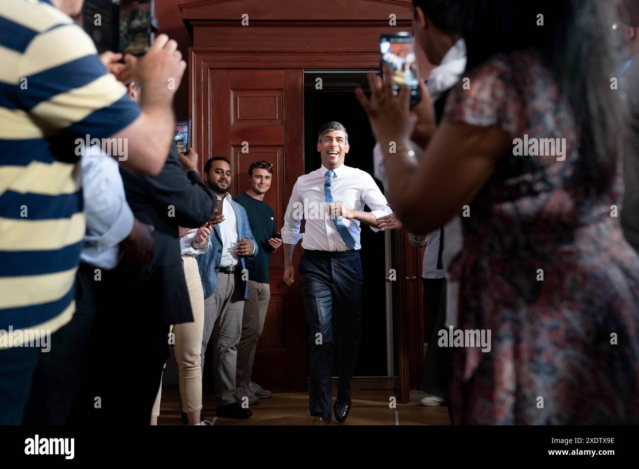 Prime Minister Rishi Sunak arrives to make a speech at an event at ...