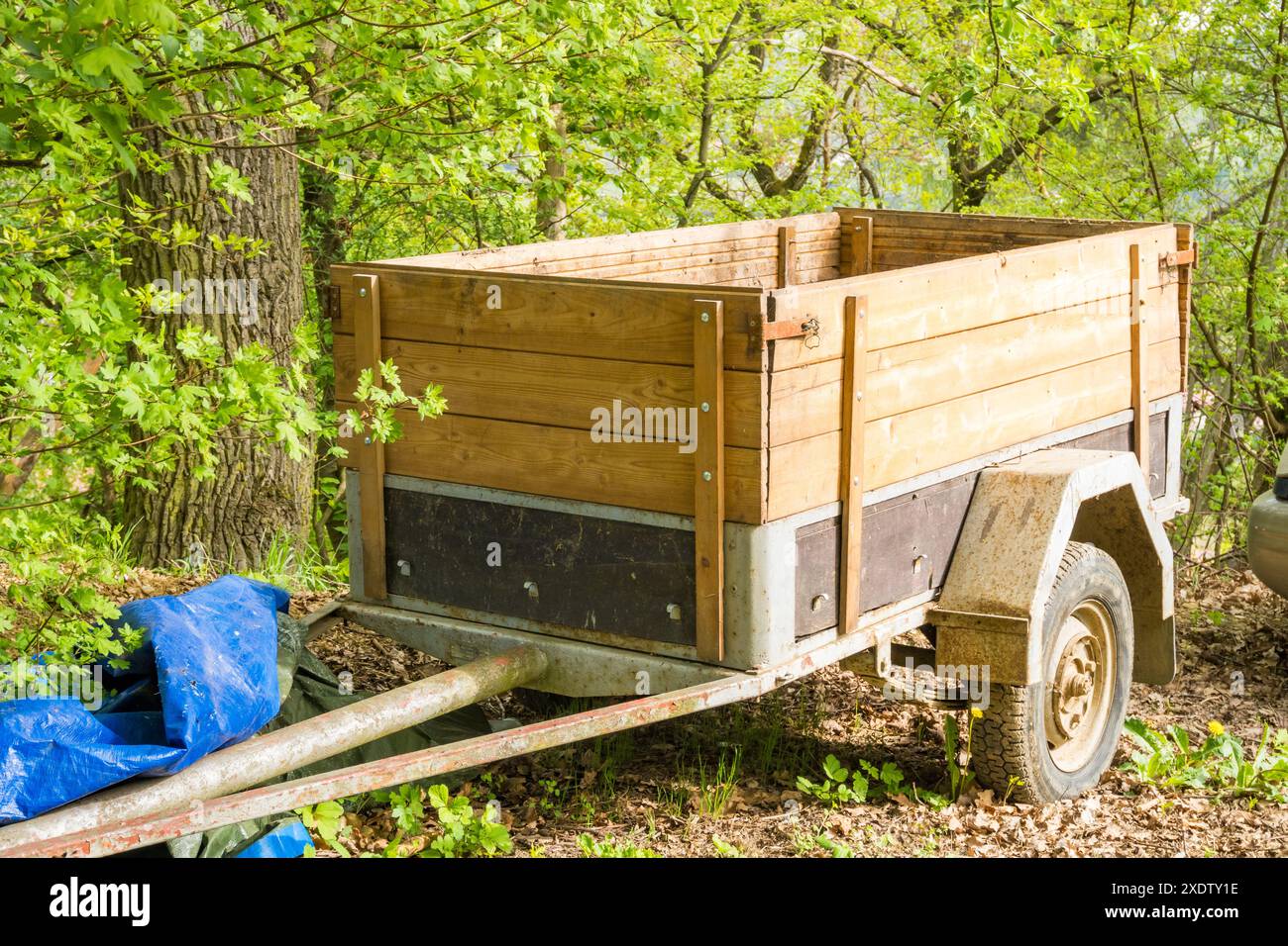 wooden cart, a traditional means of transport for transporting ...