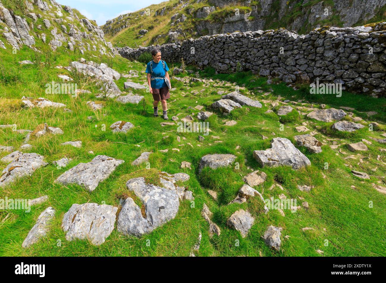 The path from Malham Tarn to the top of Malham Cove, Yorkshire Dales ...