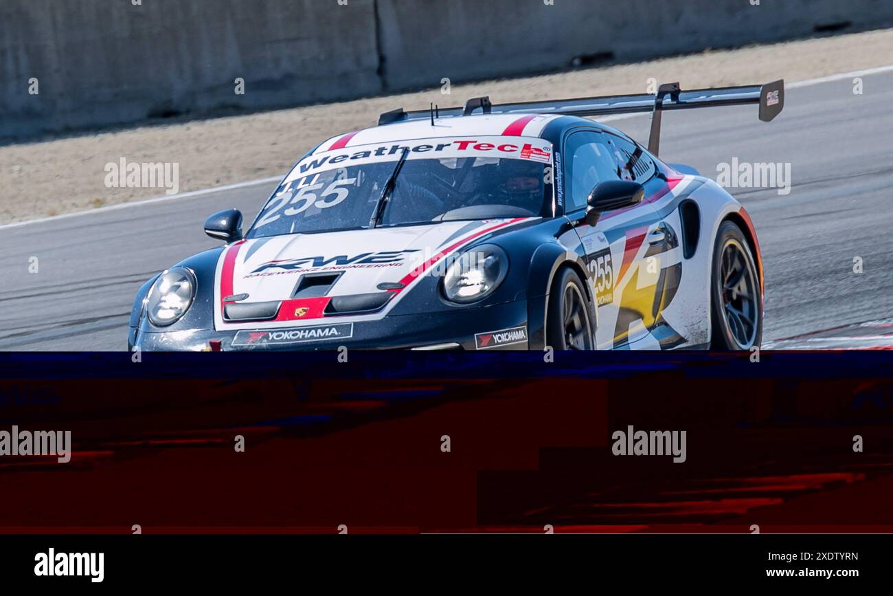 June 22 2024 Monterey, CA, U.S.A. RWE driver James Li driving into turn ...