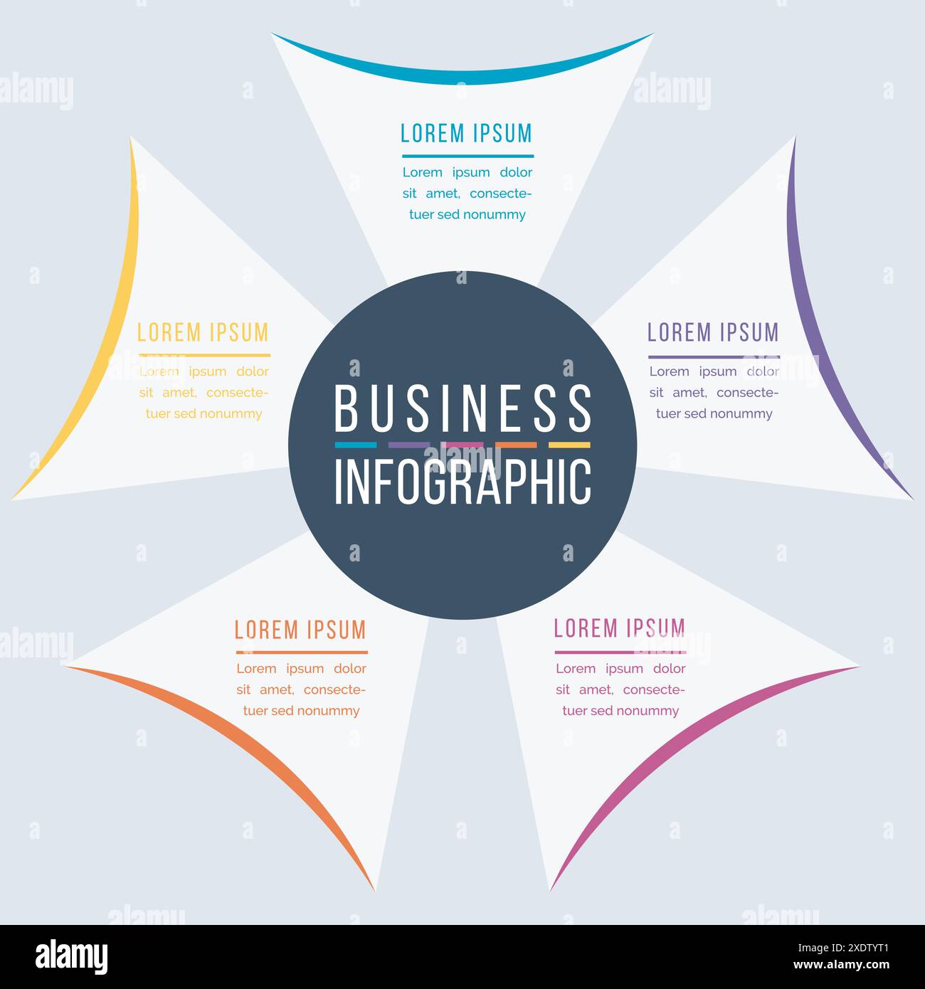 Infographic design 5 Steps, objects, elements or options circle ...