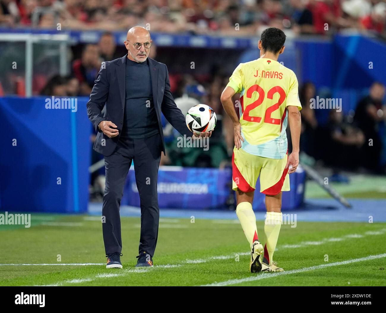 Spain manager Luis de la Fuente and Jesus Navas during the UEFA Euro ...