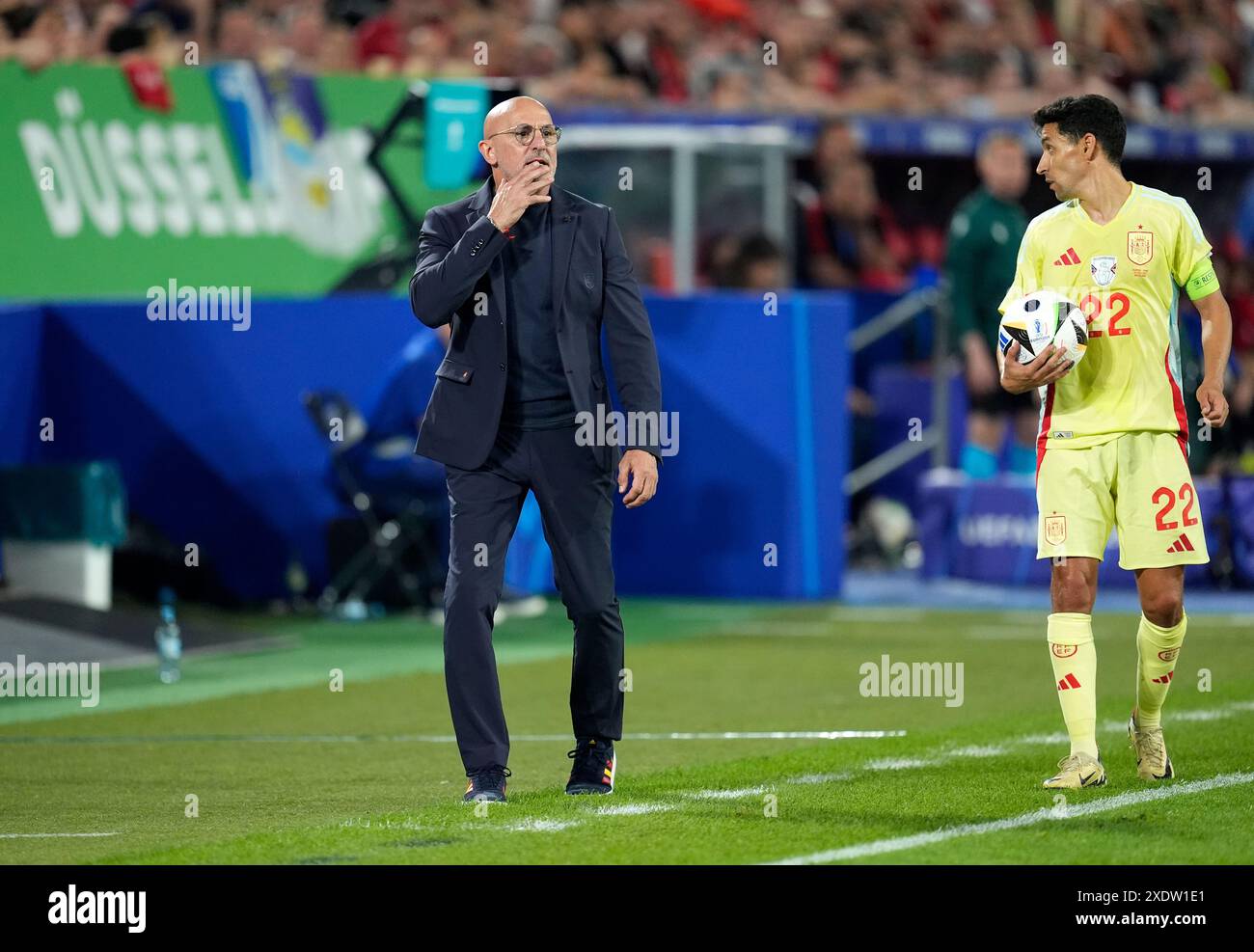 Spain manager Luis de la Fuente and Jesus Navas during the UEFA Euro ...