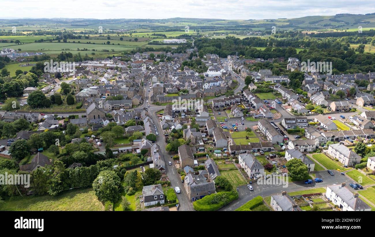 Aerial view of Duns the county town of Berwickshire, Scottish Borders Stock Photo - Alamy