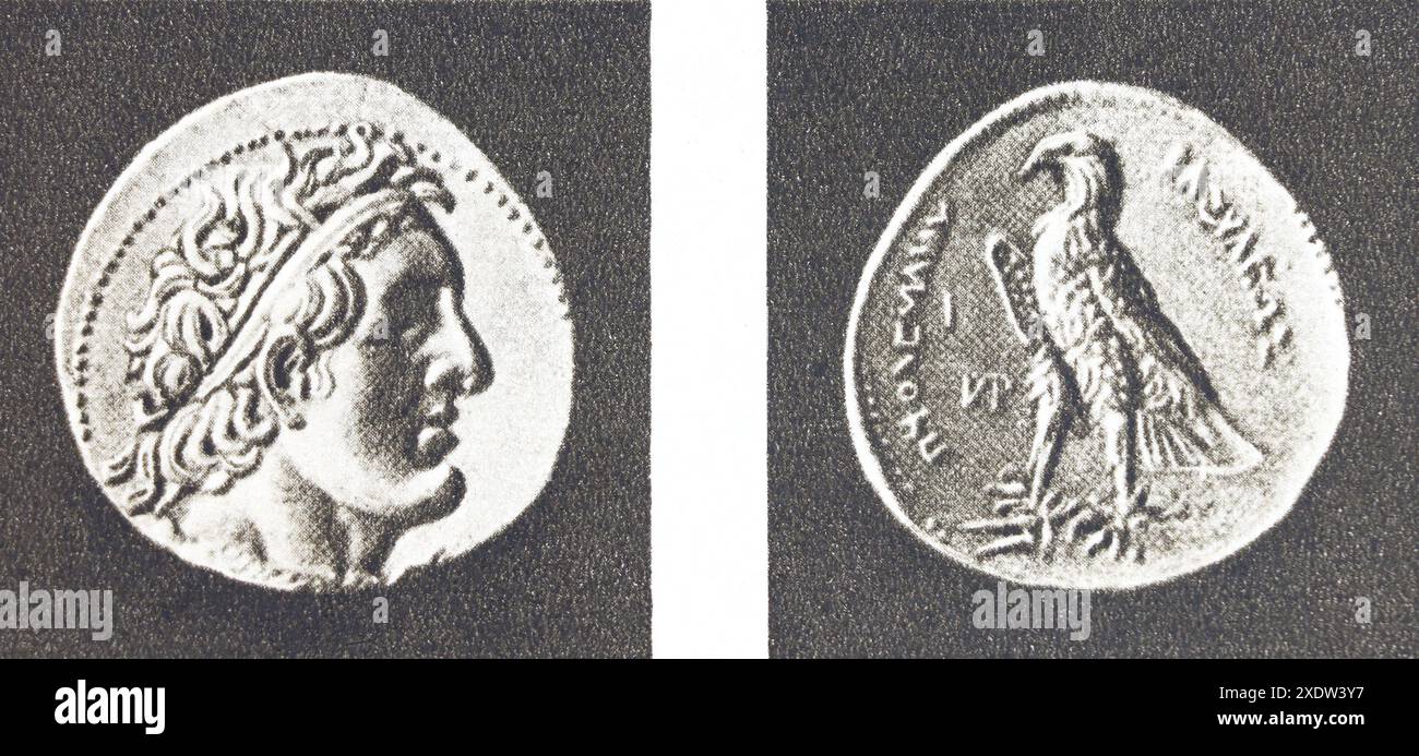 Coin of Ptolemy I Soter. Photo from the mid-20th century Stock Photo ...