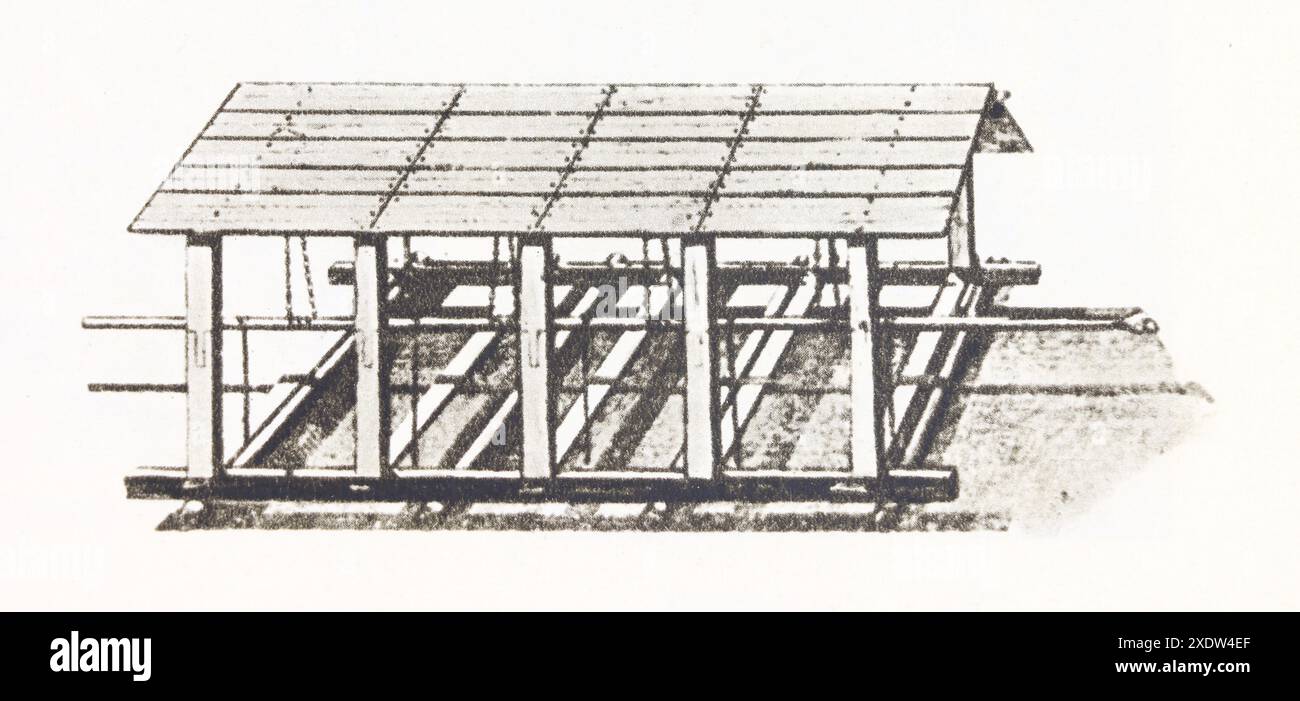 The battering ram - ancient Greek military vehicle. Reconstruction of ...