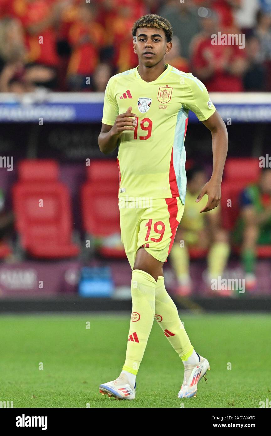 Lamine Yamal (19) of Spain pictured during a soccer game between the ...