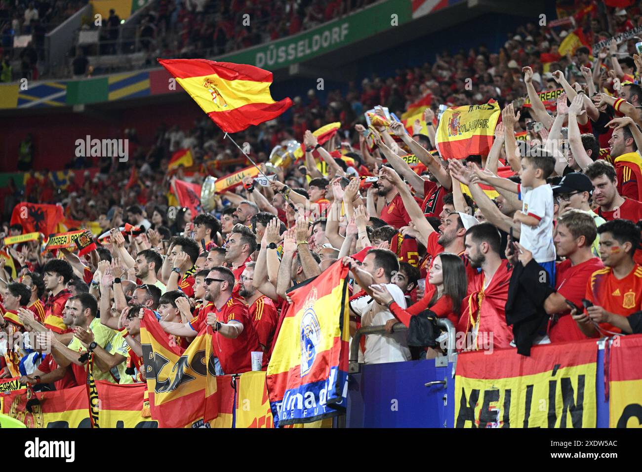 Düsseldorf, Germany. 24 June, 2024. Fans during the UEFA EURO 2024 ...