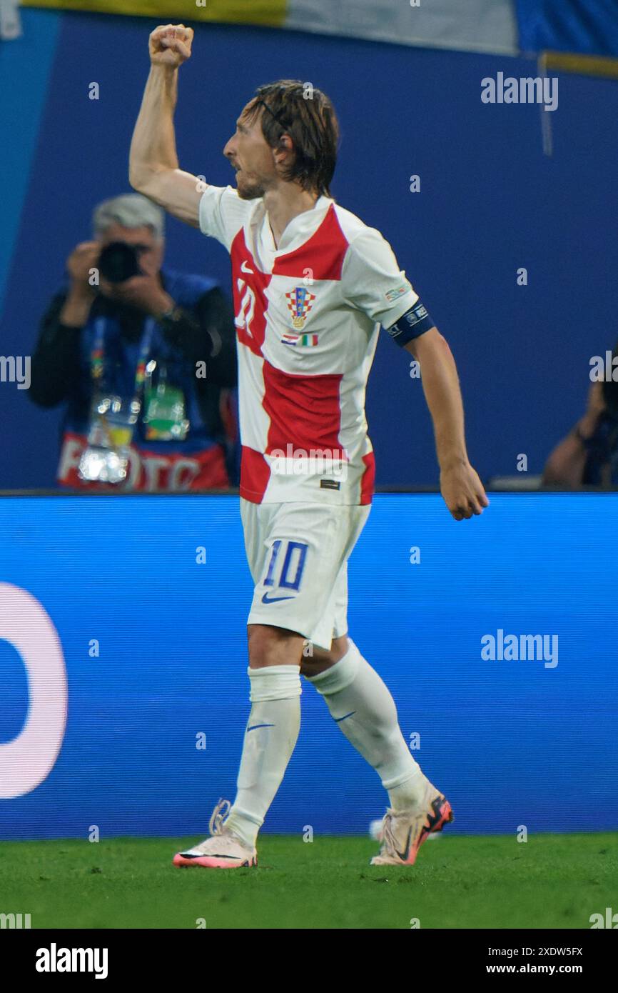 Luka Modric of Croatia celebrates after scoring a goal during UEFA Euro ...