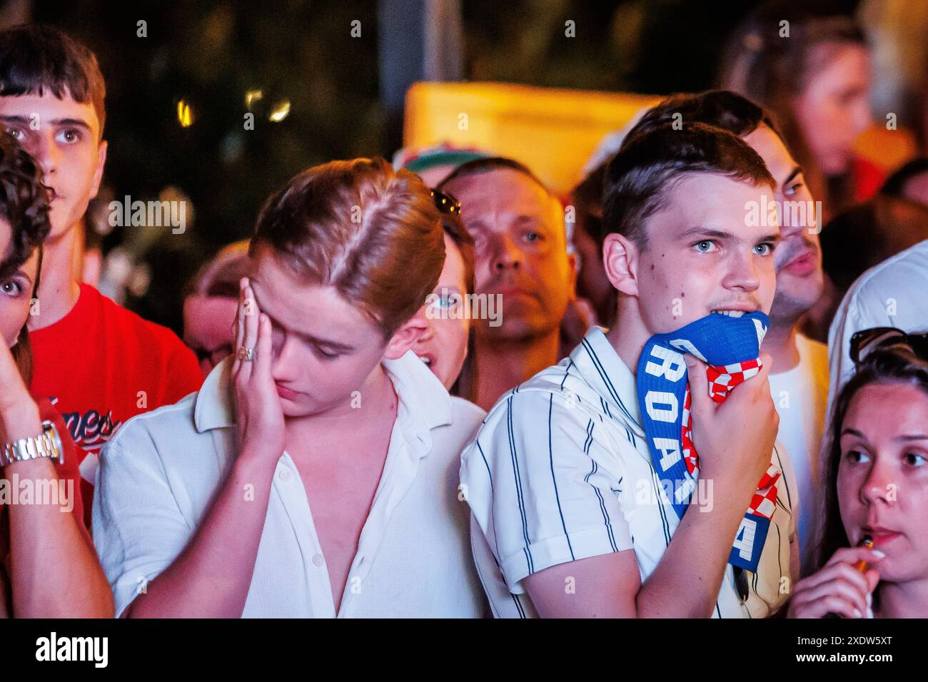 Split, Croatia. 24th June, 2024. Fans of Croatia are disappointed and ...