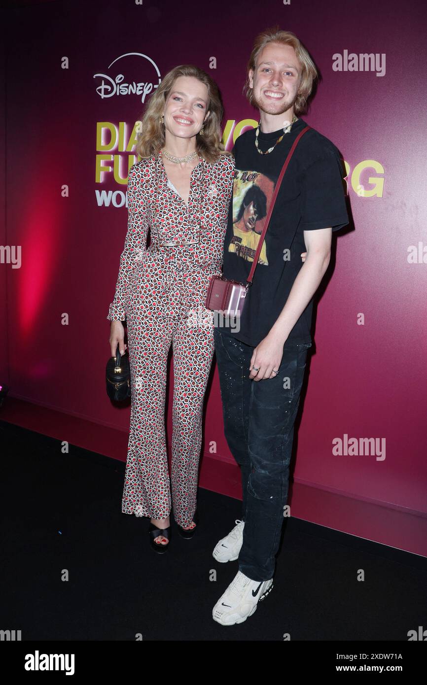 Paris, France on June 24, 2024. Natalia Vodianova and his son Lucas ...