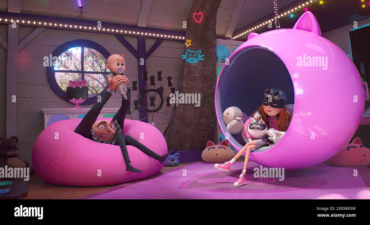 DESPICABLE ME 4, from left: Gru (voice: Steve Carell), Gru Jr., Poppy ...