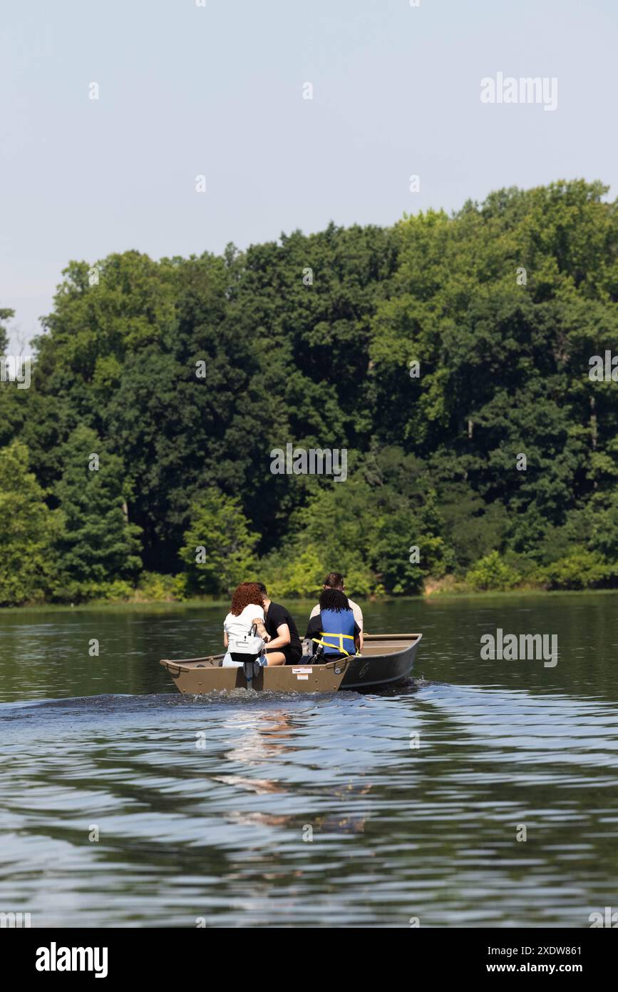U.S. Marines with Security Battalion go on a boat ride during a family ...