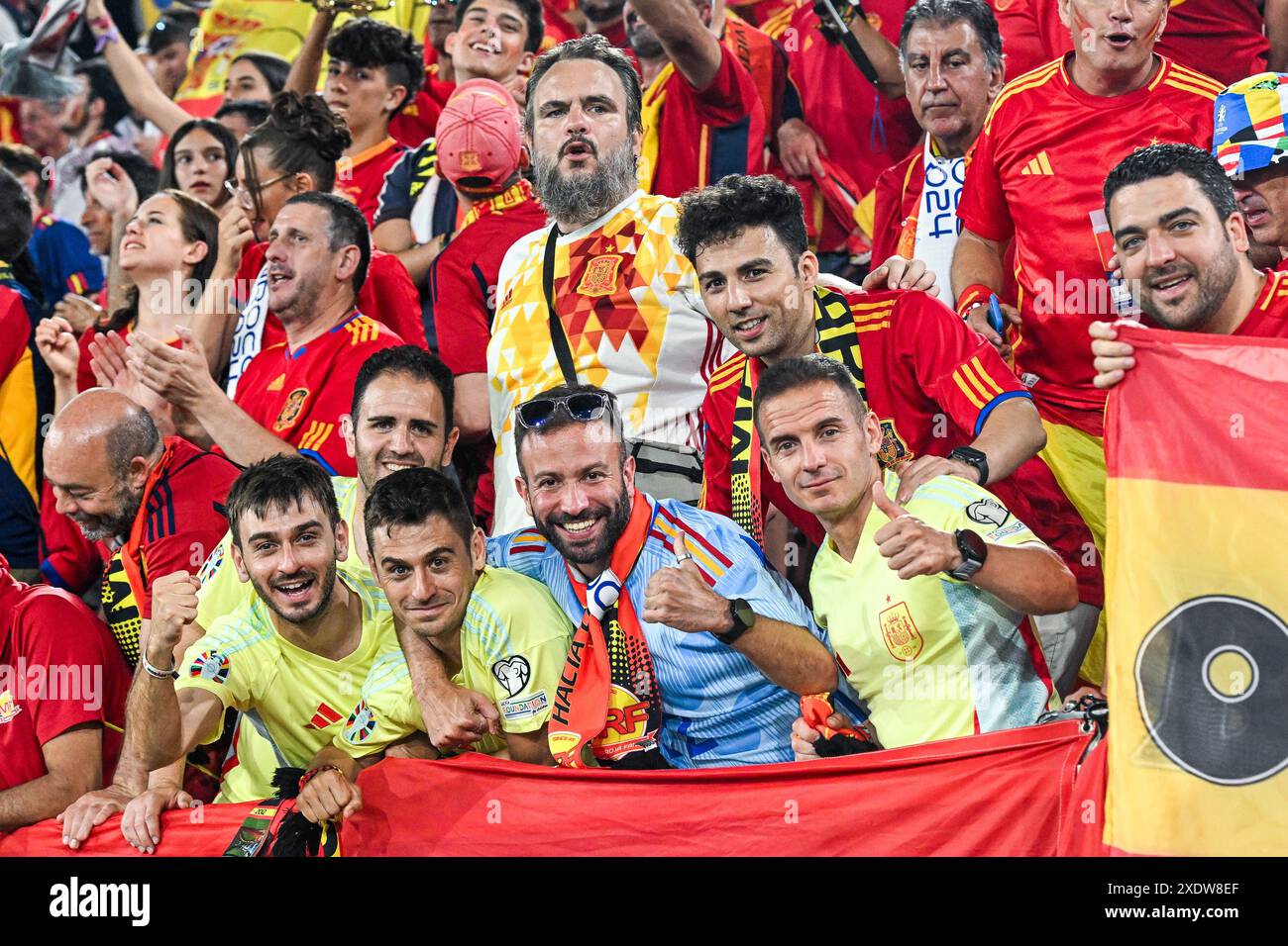 fans and supporters of Spain after a soccer game between the national ...