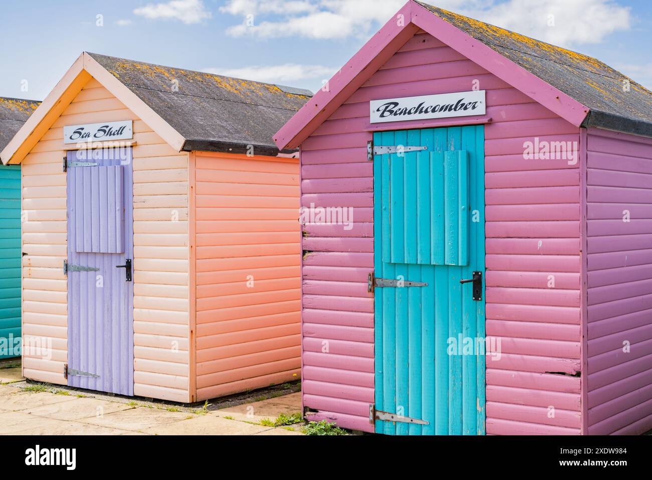 Colourful harbour beach huts hi-res stock photography and images - Alamy