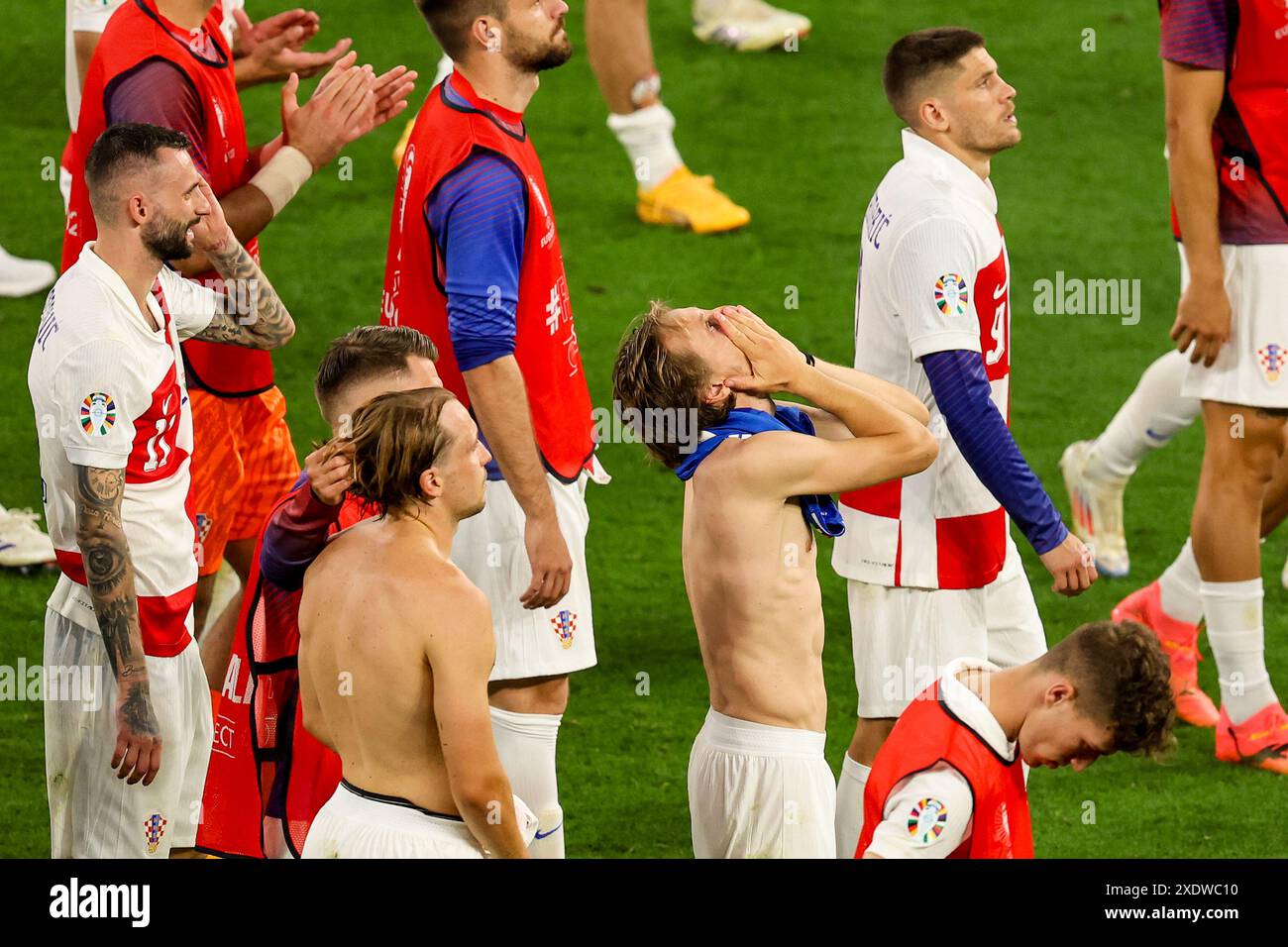 LEIPZIG, GERMANY - JUNE 24: Player of Croatia Luka Modric being sad ...
