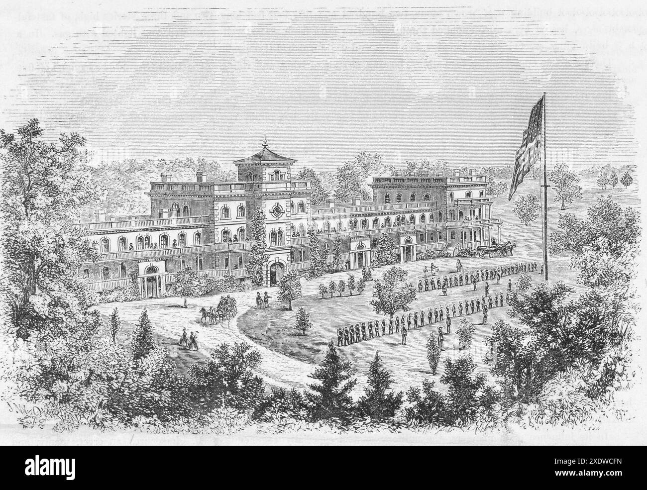 Eagleswood Military Academy in Perth Amboy, NJ circa 1867 Stock Photo ...
