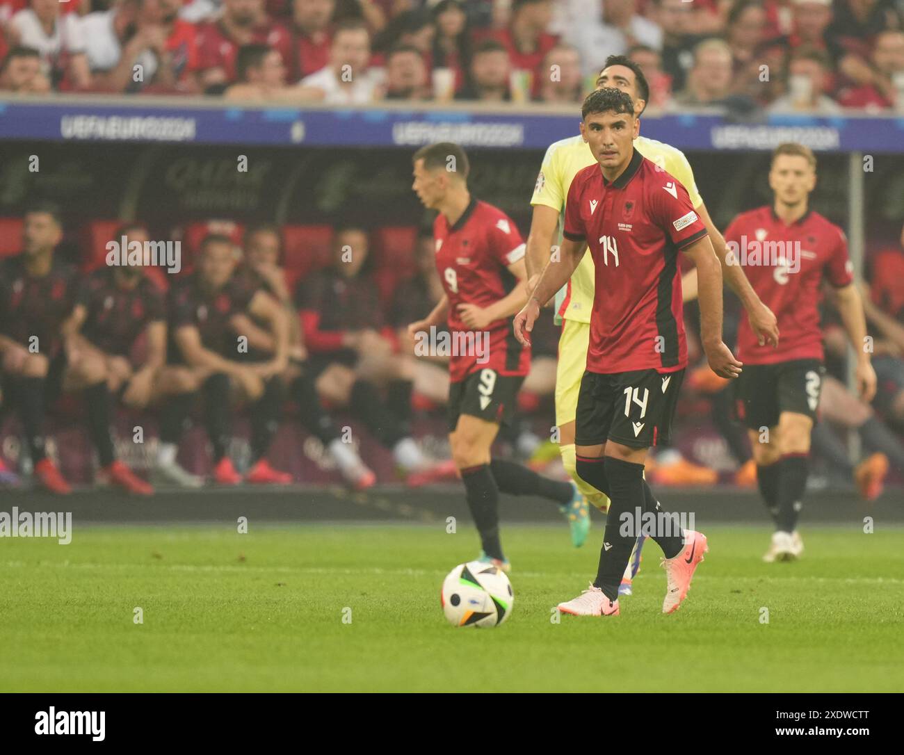 Dusseldorf, Germany. 24th June, 2024. Qazim Laci of Albania during the ...