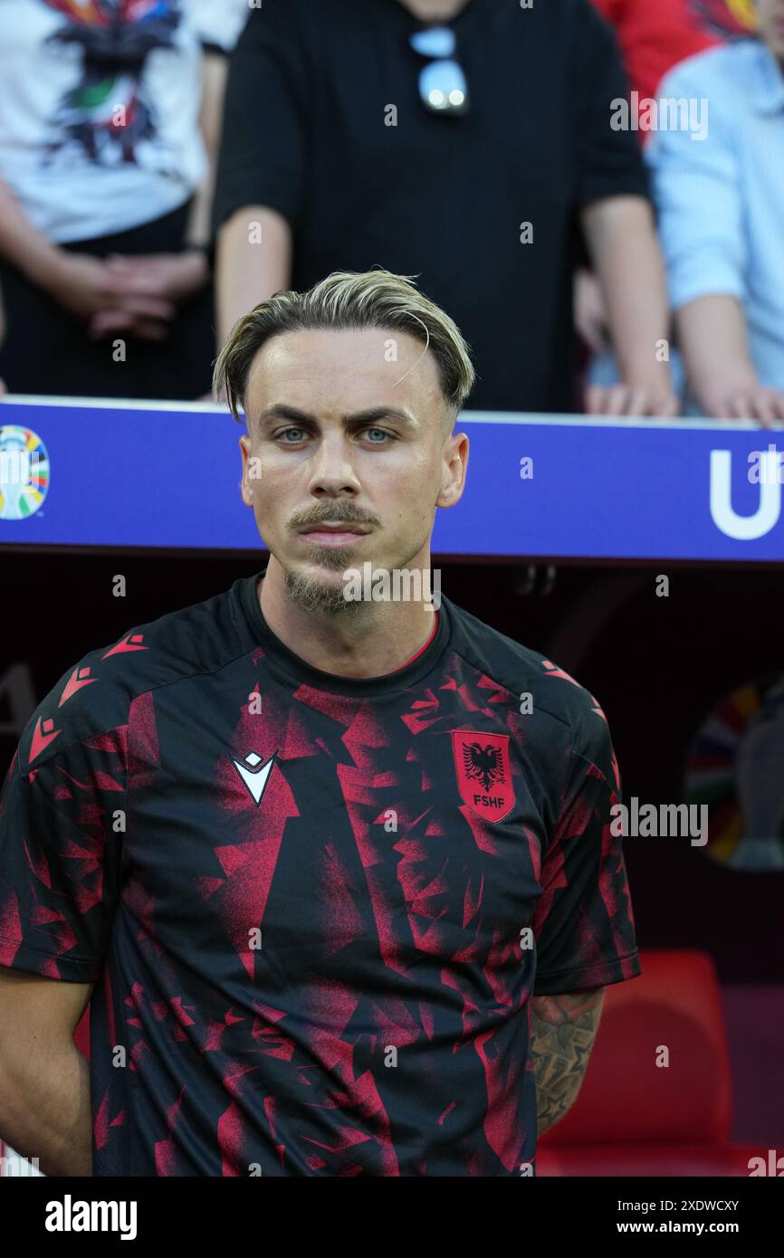 Dusseldorf, Germany. 24th June, 2024. Taulant Seferi of Albania during ...