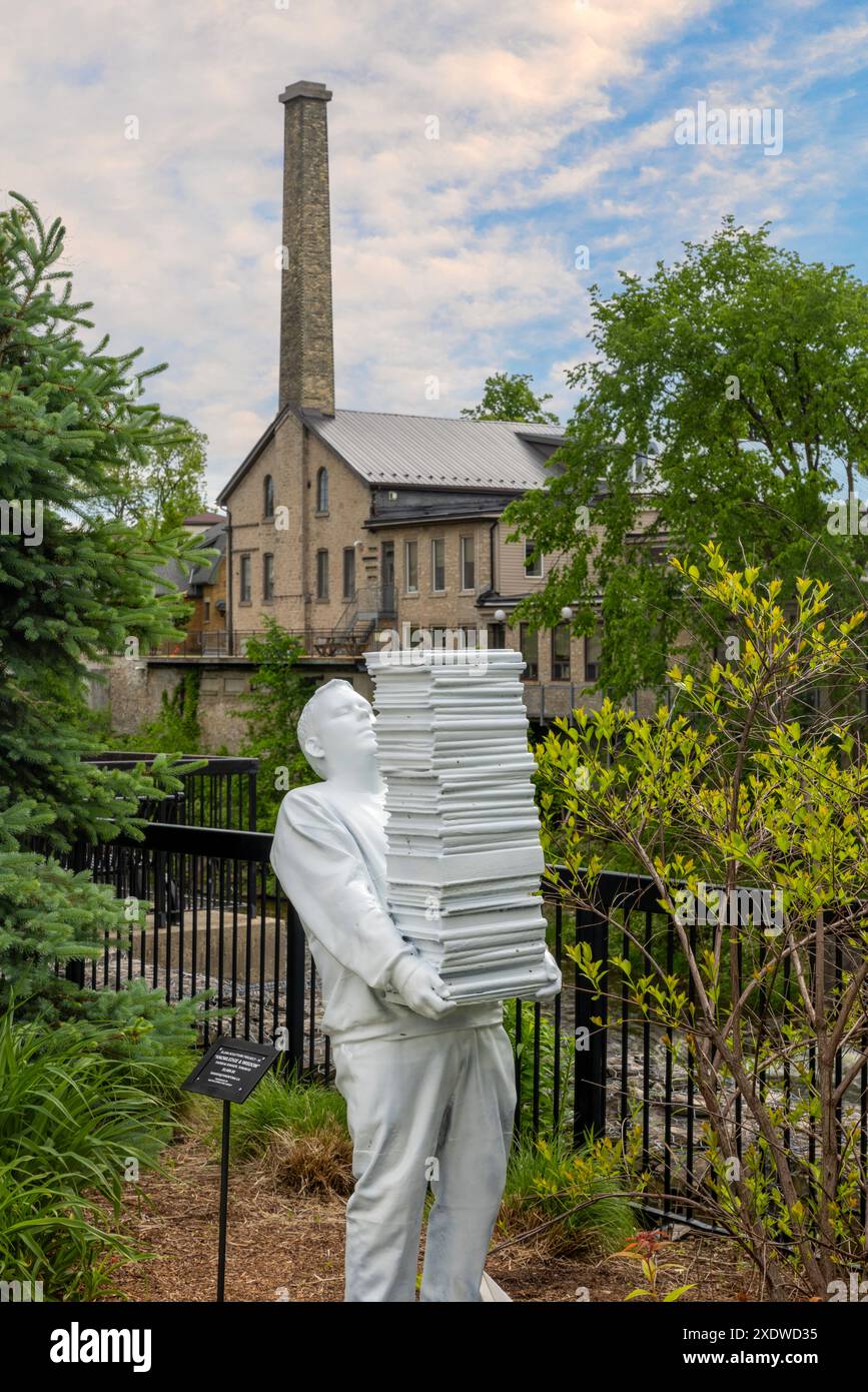 The Grand River winds through the picturesque town of Fergus, Ontario ...