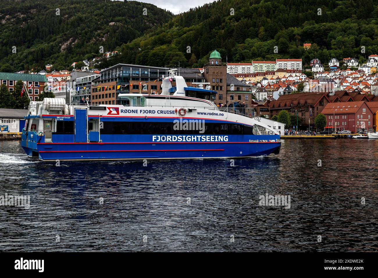 High speed passenger catamaran Rygertroll arriving in the port of ...