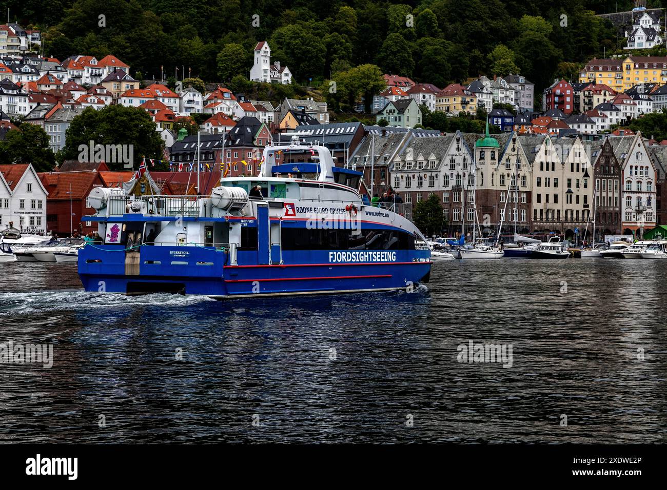 High speed passenger catamaran Rygertroll arriving in the port of ...