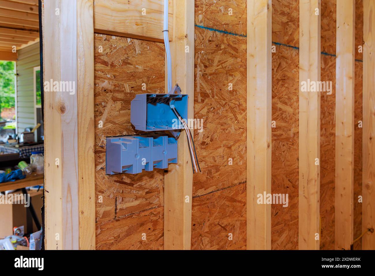 New house required installation of mounting wiring for sockets in wall ...