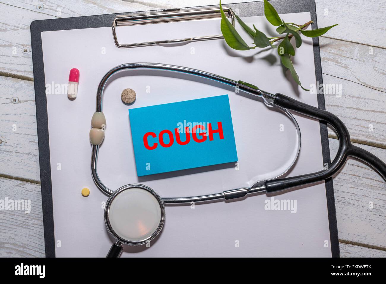 COUGH word written on card Stock Photo - Alamy
