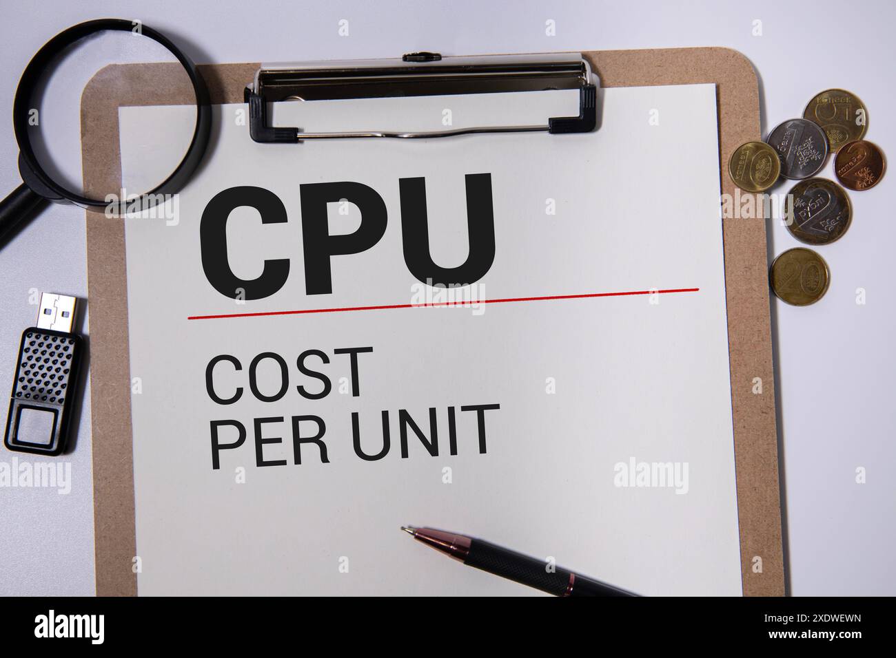 Photo collage of handwritten business acronyms. Retro effect and toned ...