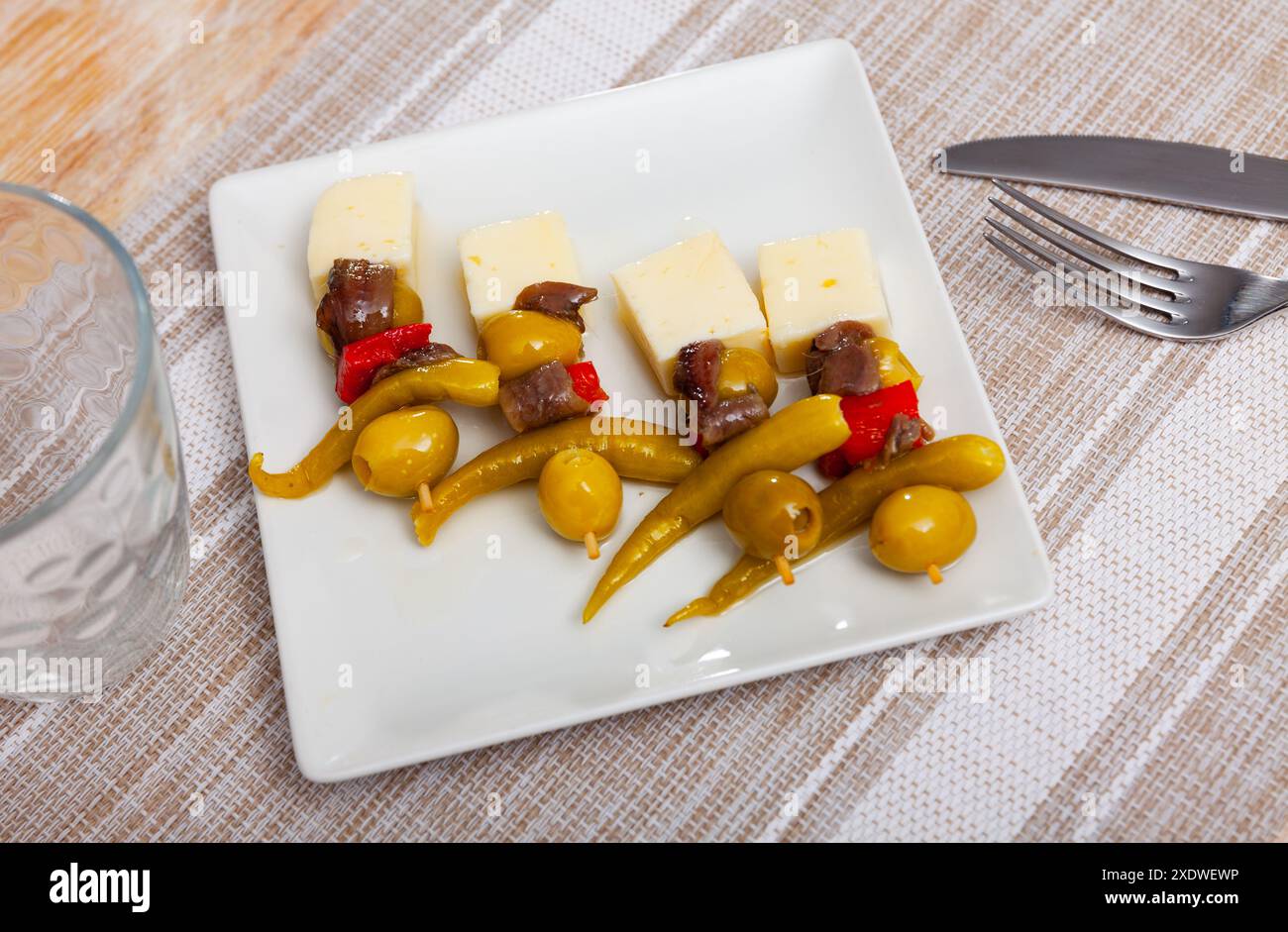 Traditional spanish pintxos Gilda Stock Photo - Alamy